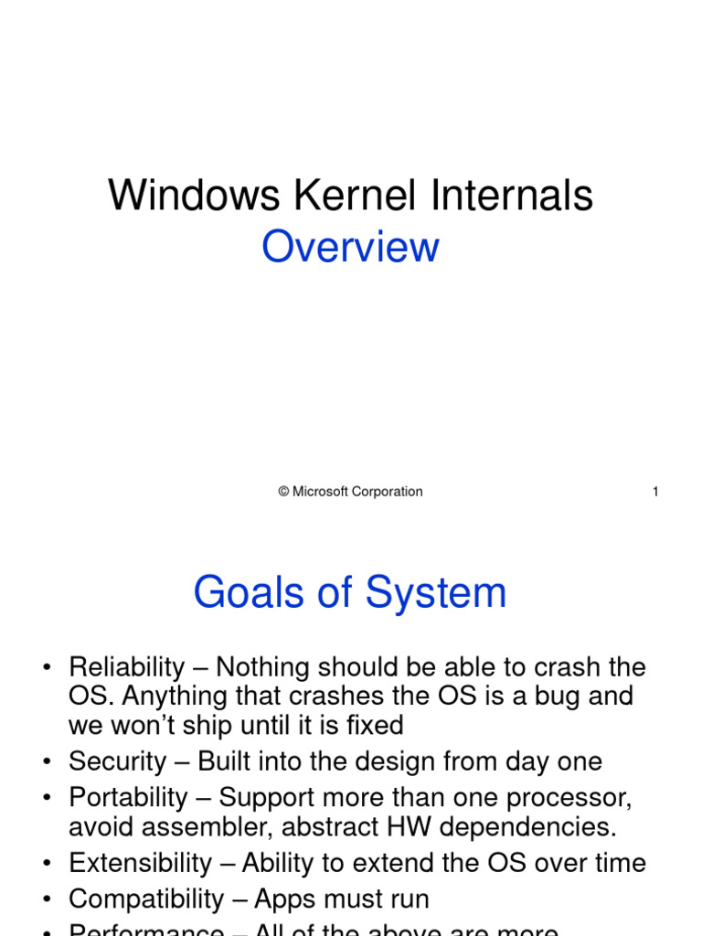 WindowsKernelOverview | PDF | Thread (Computing) | Kernel (Operating System)