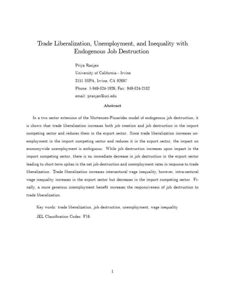 Job Destruction Final Iref | PDF | Unemployment | Labour Economics