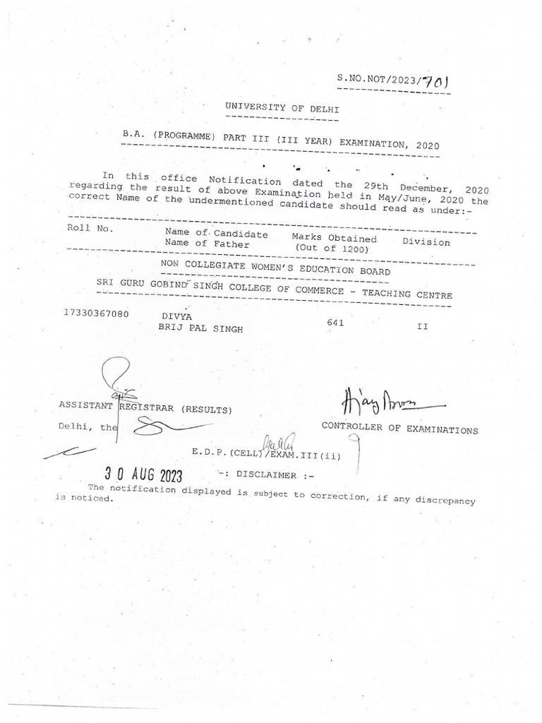 Notification 701 800 | PDF