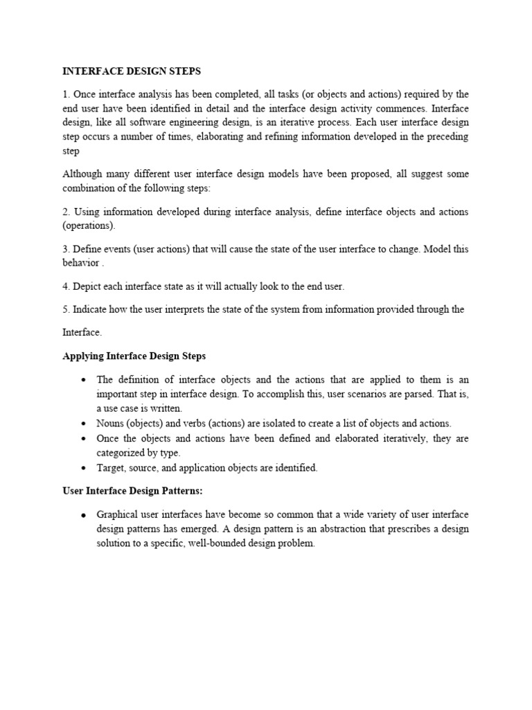 INTERFACE DESIGN STEPS | PDF