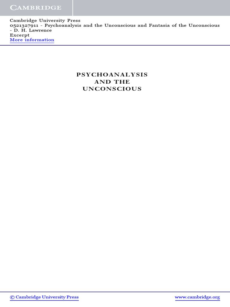 Excerpt | PDF | Psychoanalysis | Unconscious Mind