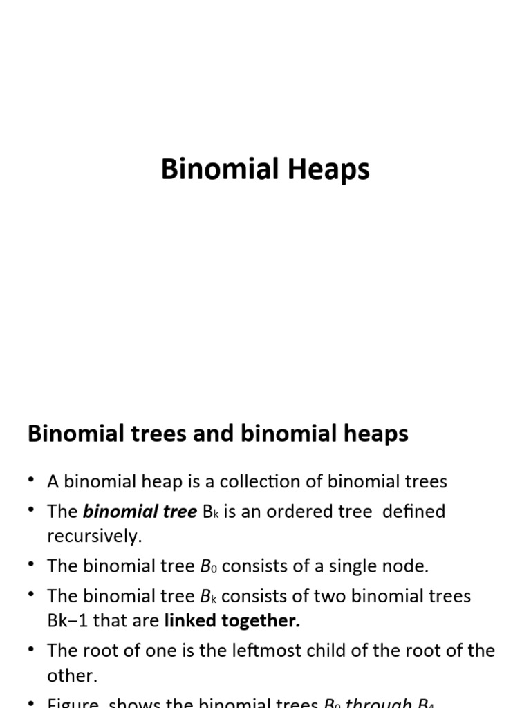 Binomial Heaps: Structure and Operations | PDF