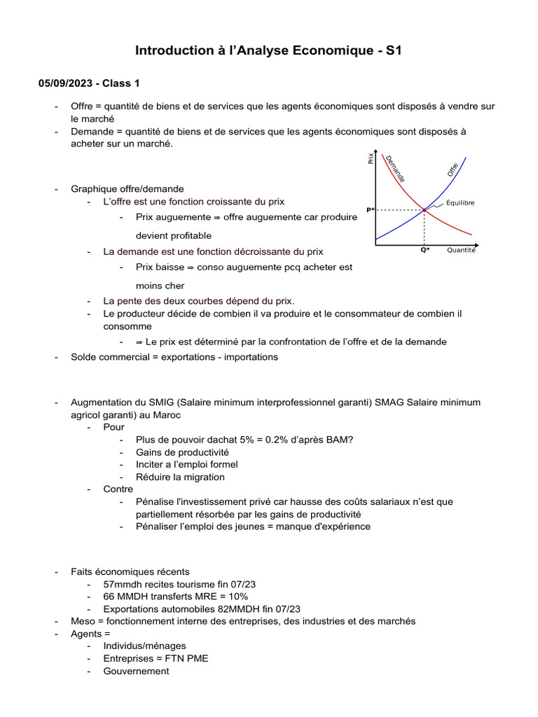 Introduction À L'analyse Economique - S1 | PDF