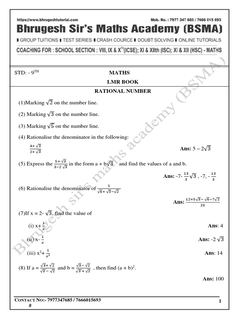 9th STD - MATHS LMR - 24-09-2023 | PDF