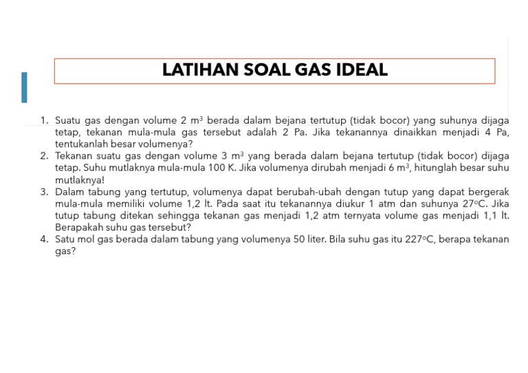 Soal Latihan Gas Ideal-2 | PDF