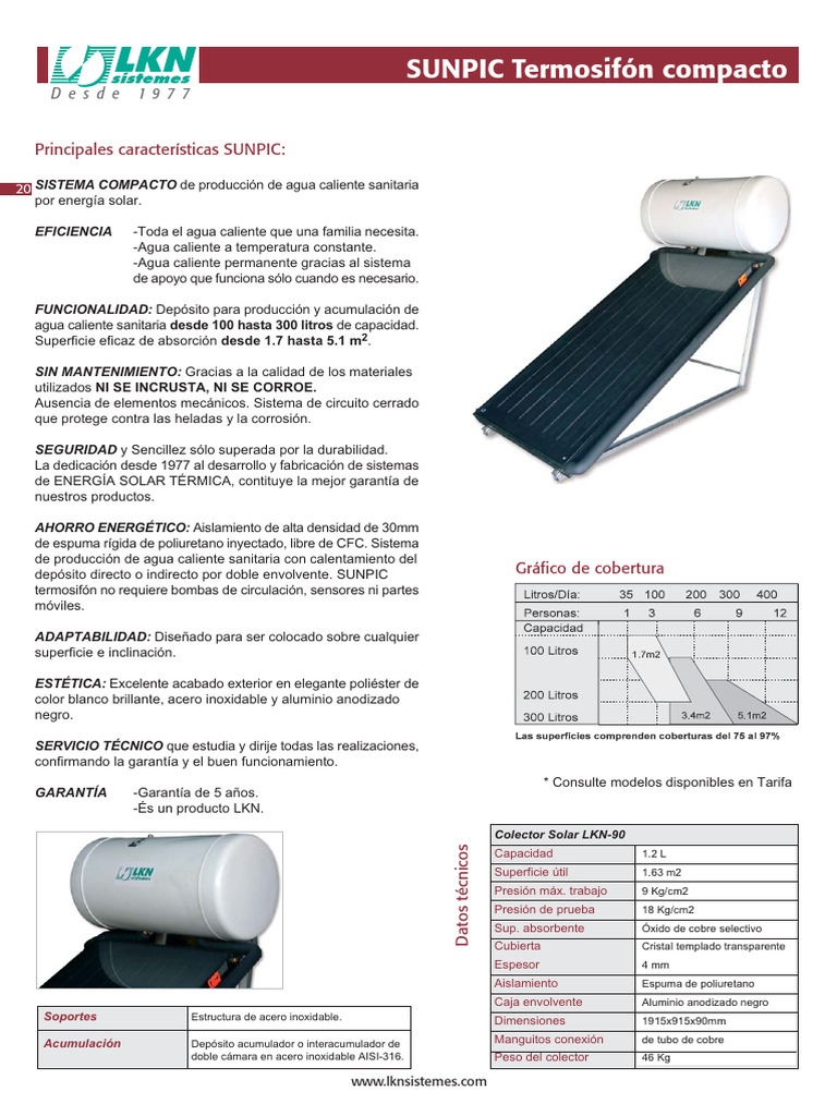 Sunpic Termosifn Compacto | PDF