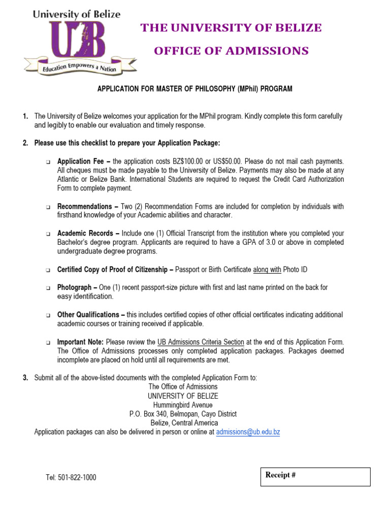 MPhil Application Form | PDF