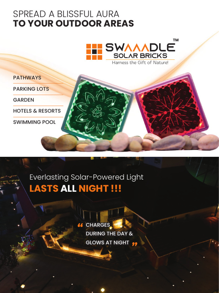 Swaaadle Solar Brick Lights Overview | PDF | Sun | Energy Development