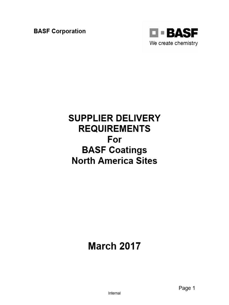 BASF Coatings Supplier Delivery Guide | PDF | Pallet | Cargo