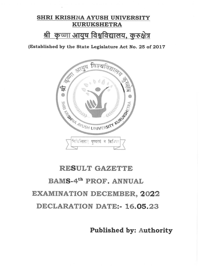 SKAU Final Year Paper Bams | PDF