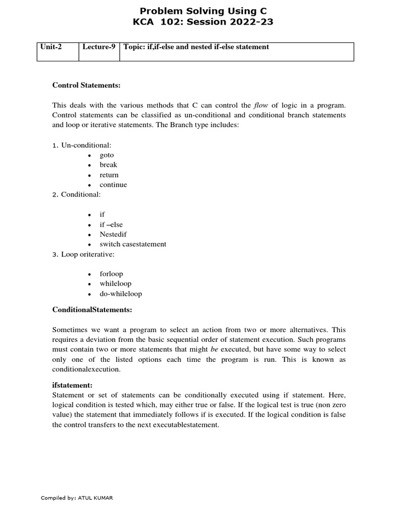 Full Unit 2 Notes Kcs 102 Pdf Control Flow Software Development 