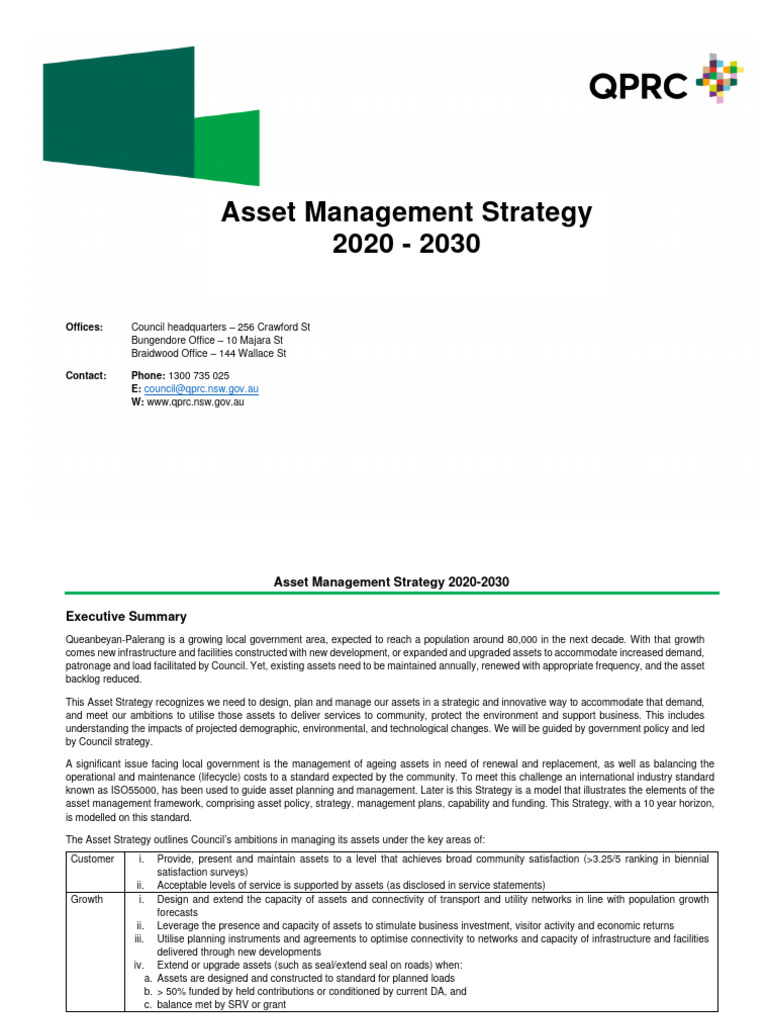 Asset Management Strategy 2020 2030 | PDF | Risk | Asset Management