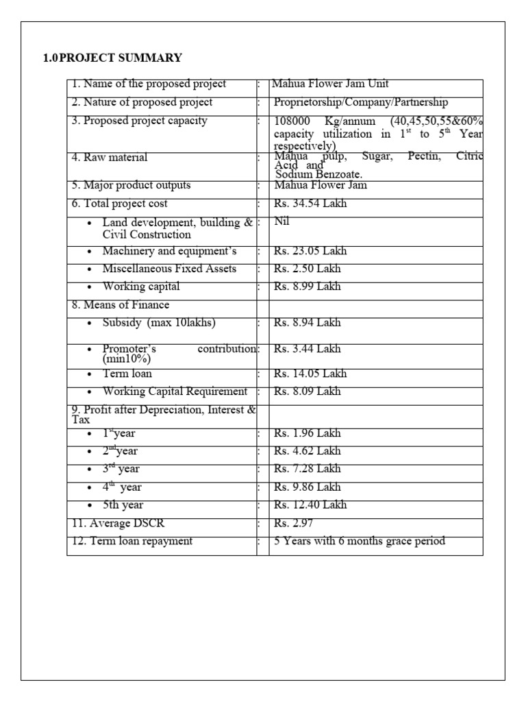 Mahua Flower Jam Unit | Download Free PDF | Depreciation | Fruit Preserves