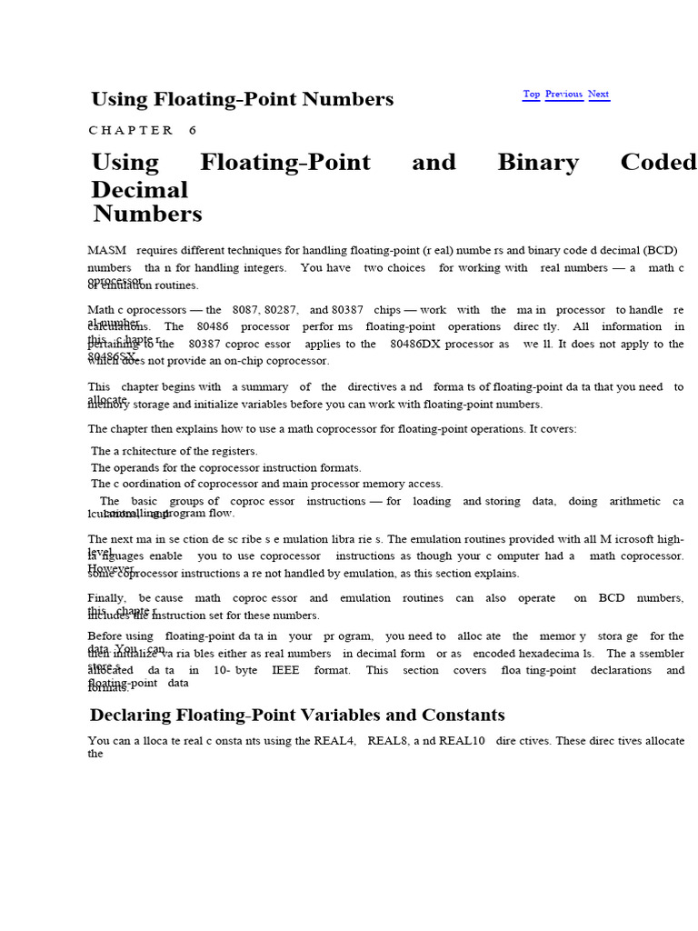Chapter 6 - Using Floating-Poin | PDF | Central Processing Unit | Digital Electronics