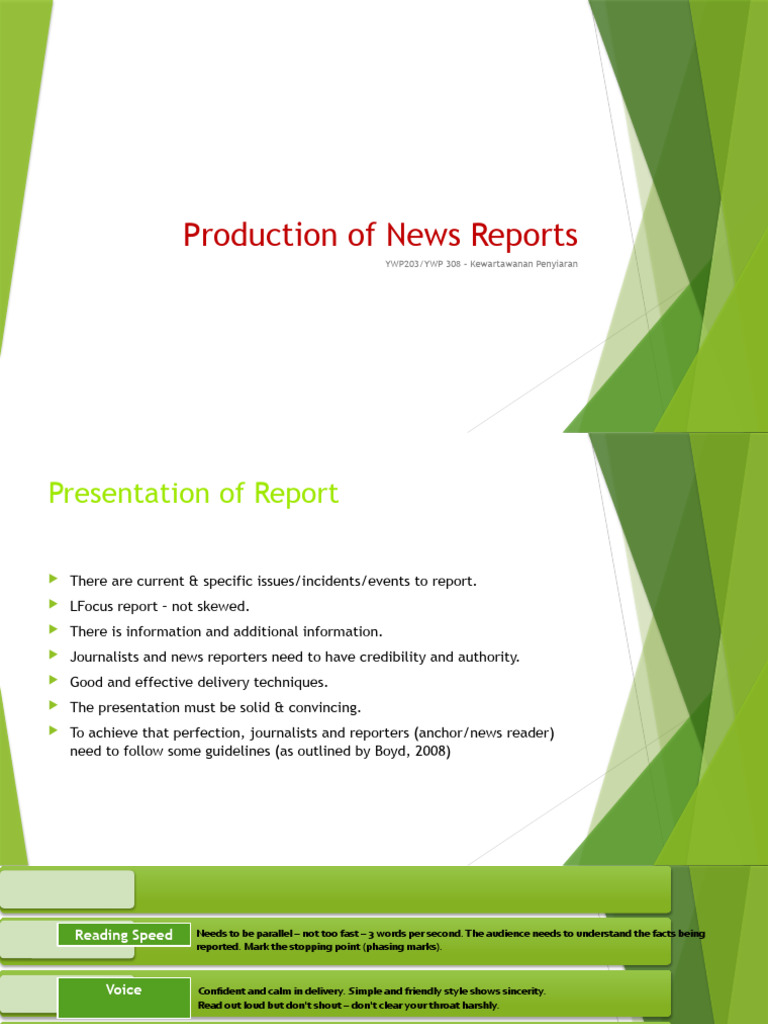 Lecture 4 - Production of News Reports | PDF | News | Human Communication