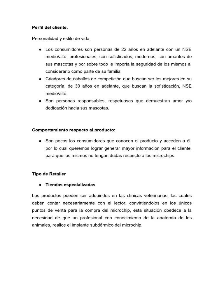 Perfil Del Cliente | PDF