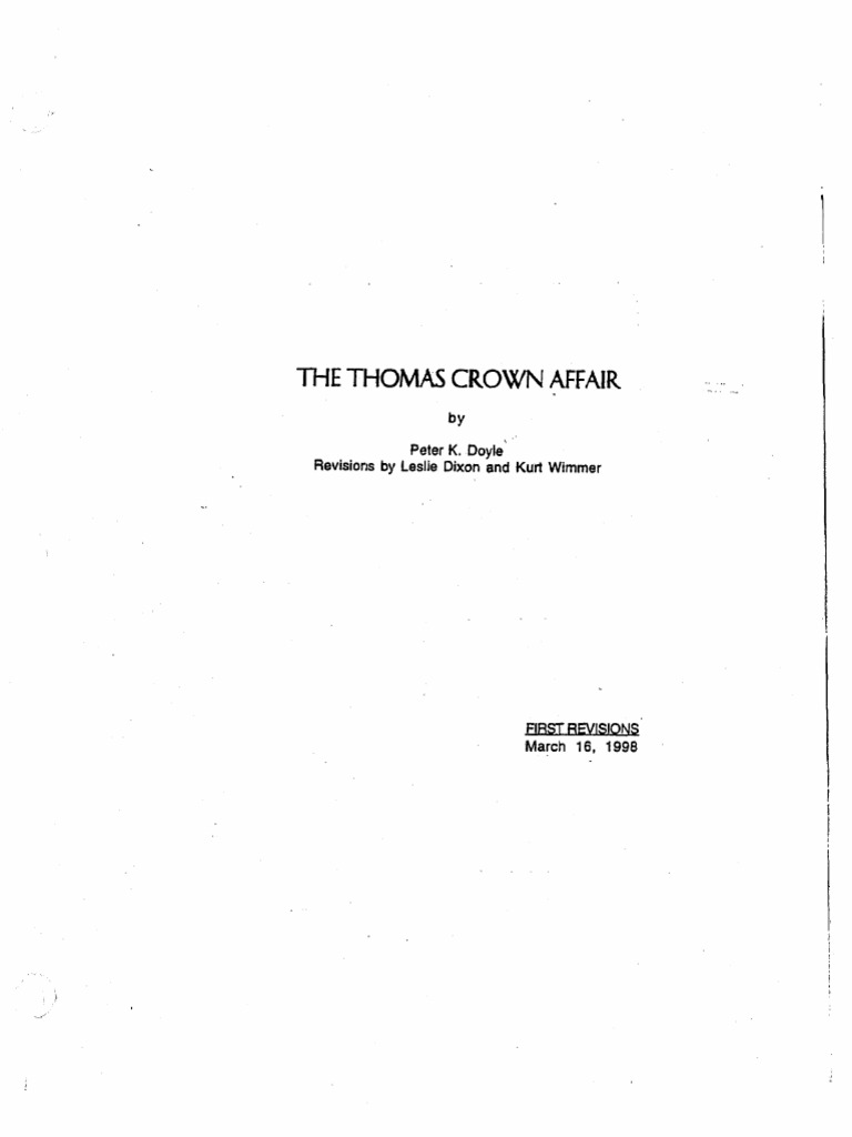 The Thomas Crown Affair 1999 | PDF