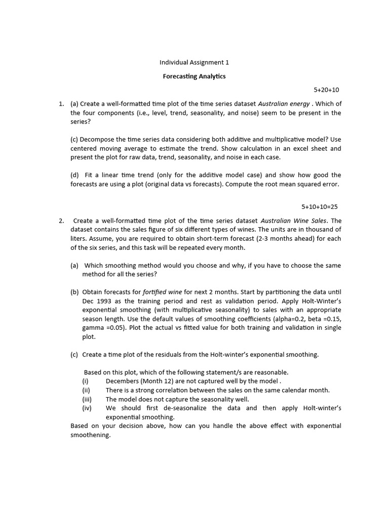 Assignment 1 - FCAS PGP 2024 | PDF