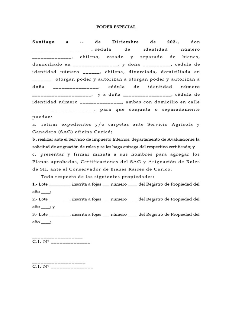 Poder Simple Sag y SII | PDF