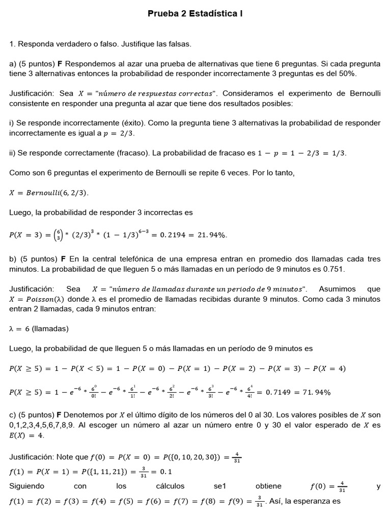 Prueba 2 Probabilidades | PDF
