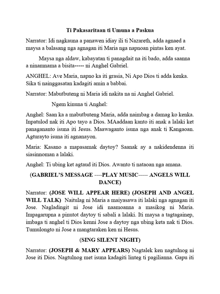 Nativity Play Script | PDF