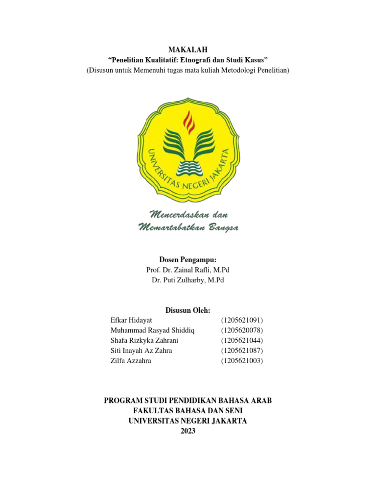 MAKALAH Penelitian Kualitatif Etnografi & Studi Kasus | PDF MAKALAH Penelitian Kualitatif Etnografi & Studi Kasus | PDF
