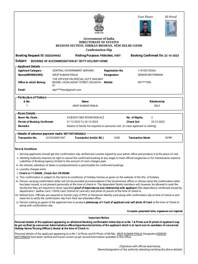 Confirmation Slip2 | PDF | Identity Document