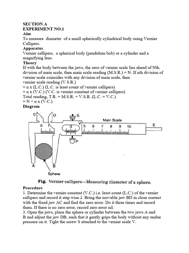 Class Xi Physics Practicals | PDF