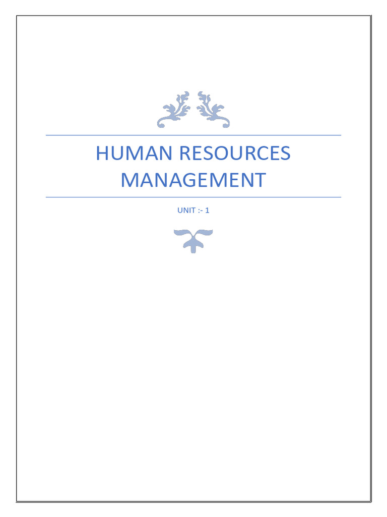 HRM Unit 1 | PDF