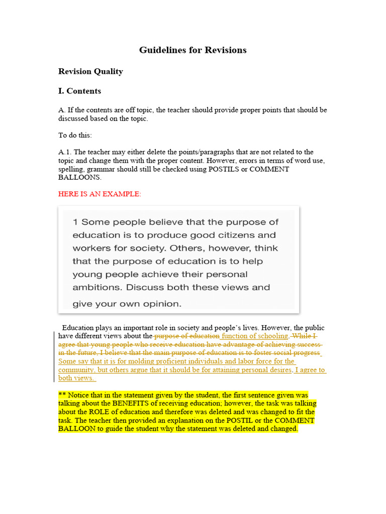 Guidelines For Revisions | PDF