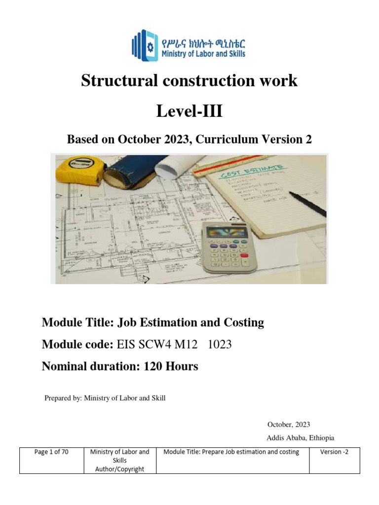 TTLM 03. Prepare Job Estimation and Costing | PDF TTLM 03. Prepare Job Estimation and Costing | PDF