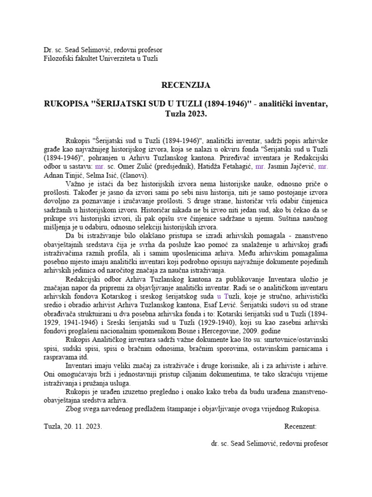 Recenzija Arhiv, SeadL | PDF
