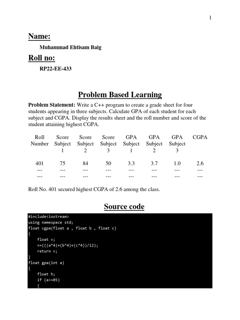 Name: Roll No:: Muhammad Ehtisam Baig | PDF | Computer Programming | Software Engineering