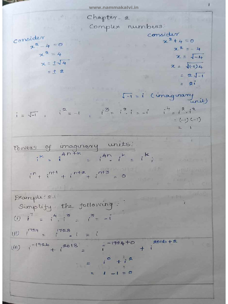 Namma Kalvi 12th Maths Chapter 2 Notes em 219154 | PDF Namma Kalvi 12th Maths Chapter 2 Notes em 219154 | PDF