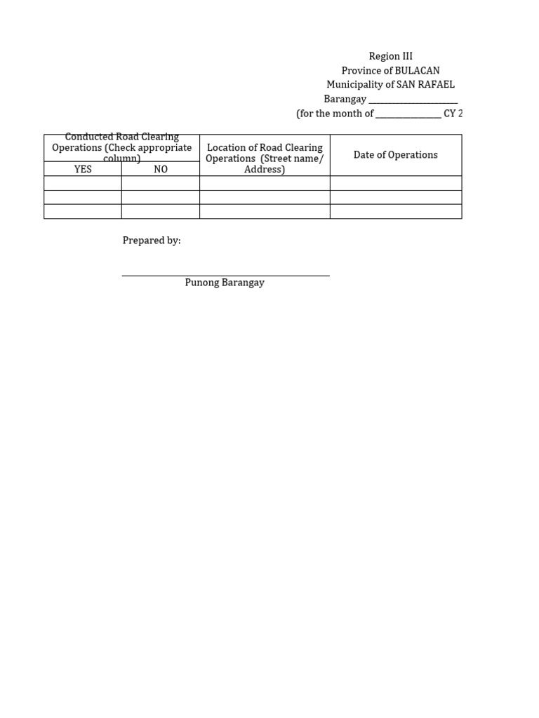Barangay Report Templates and Samples | PDF
