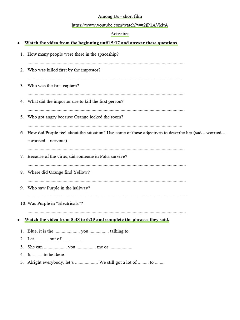 "Among Us Short Film Analysis" | PDF | Games & Activities