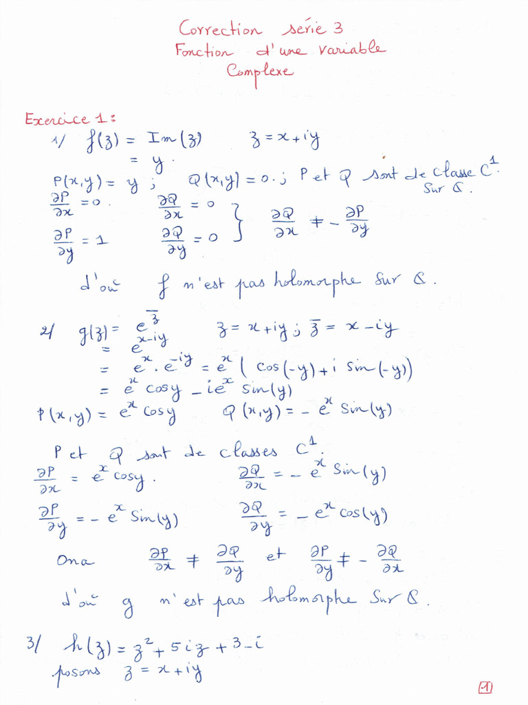 Correction Serie3 Fonction D'une Variable Complexe | PDF