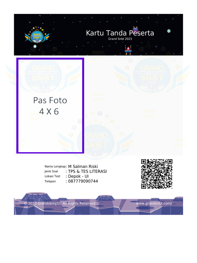 Kartu Tanda Peserta Grand 2023 - 1680099149-5852 2 | PDF