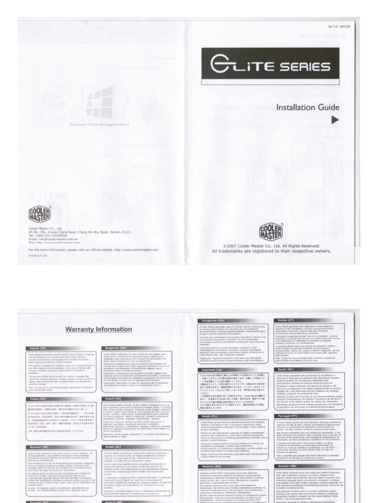 CoolerMaster Elite330 331 332 333 InstallationGuide | PDF