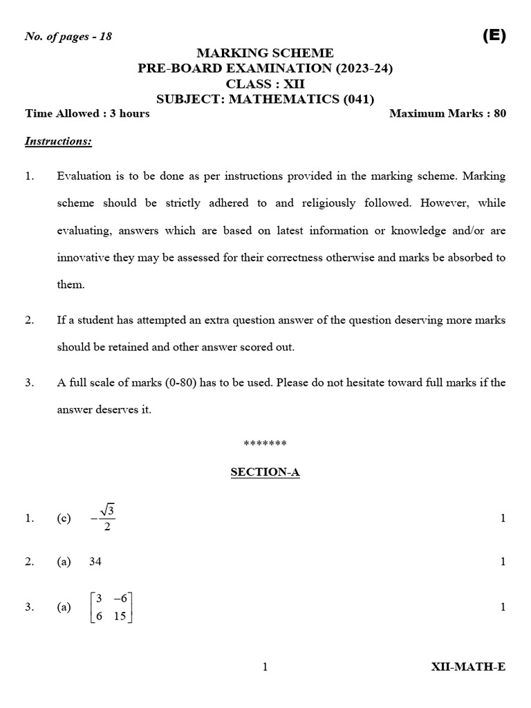 XII Pre-Board (Evening Shift) MS Directorate of Education, Delhi 2023-24 | PDF | Mathematical ...