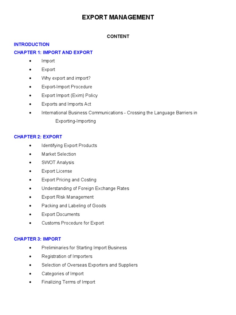 Export Management | PDF | Exchange Rate | Exports