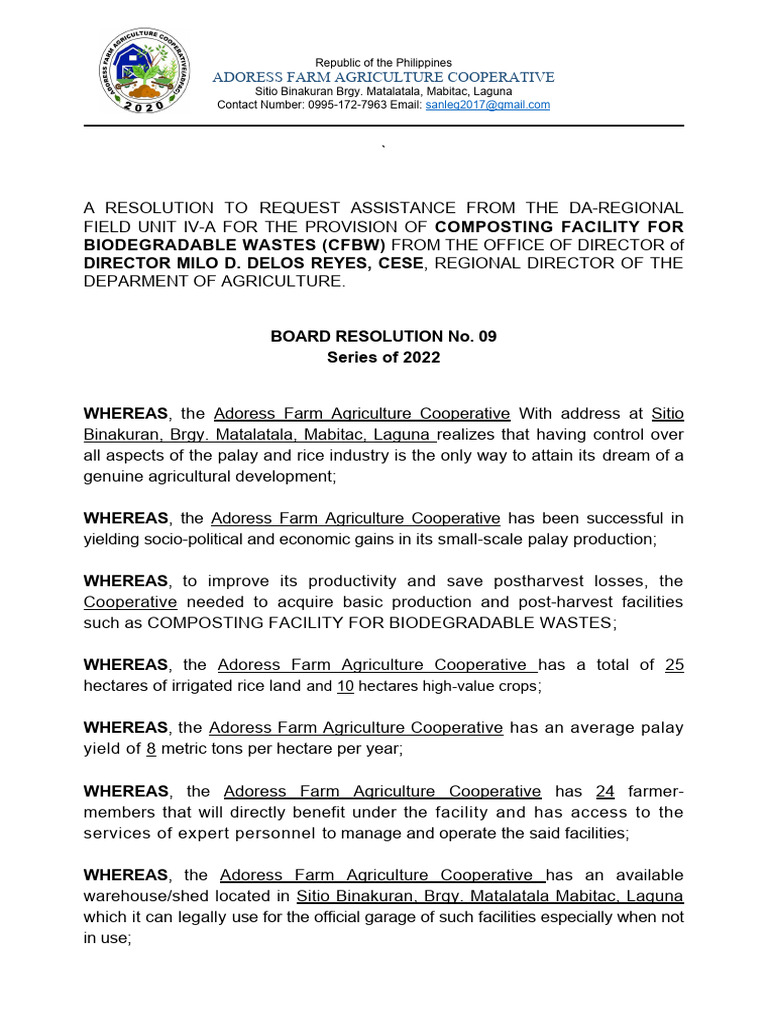 Board Resolution 1 | PDF