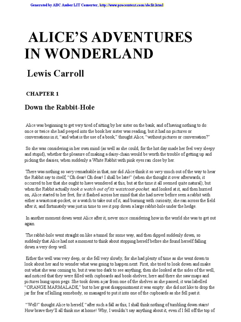 Alice in Wonderland | PDF | Leisure | Nature