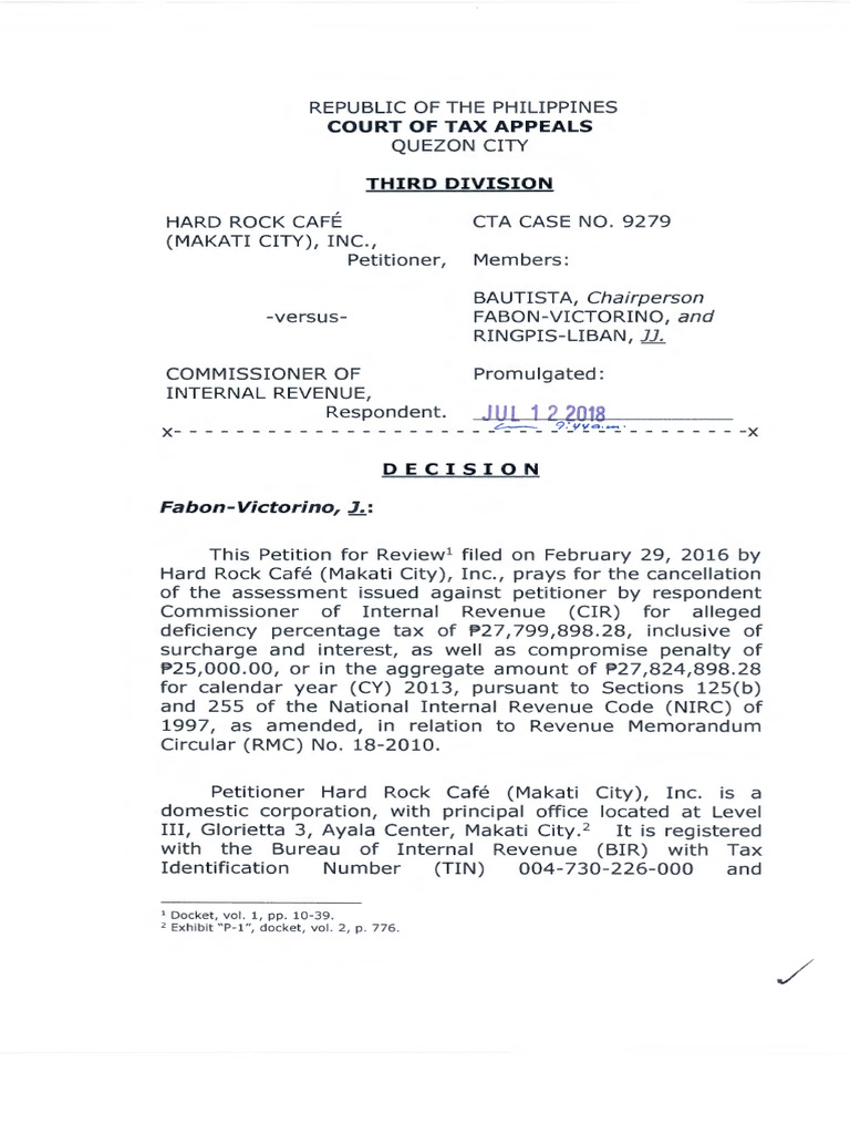 Case CTA | PDF | Precedent | Taxes