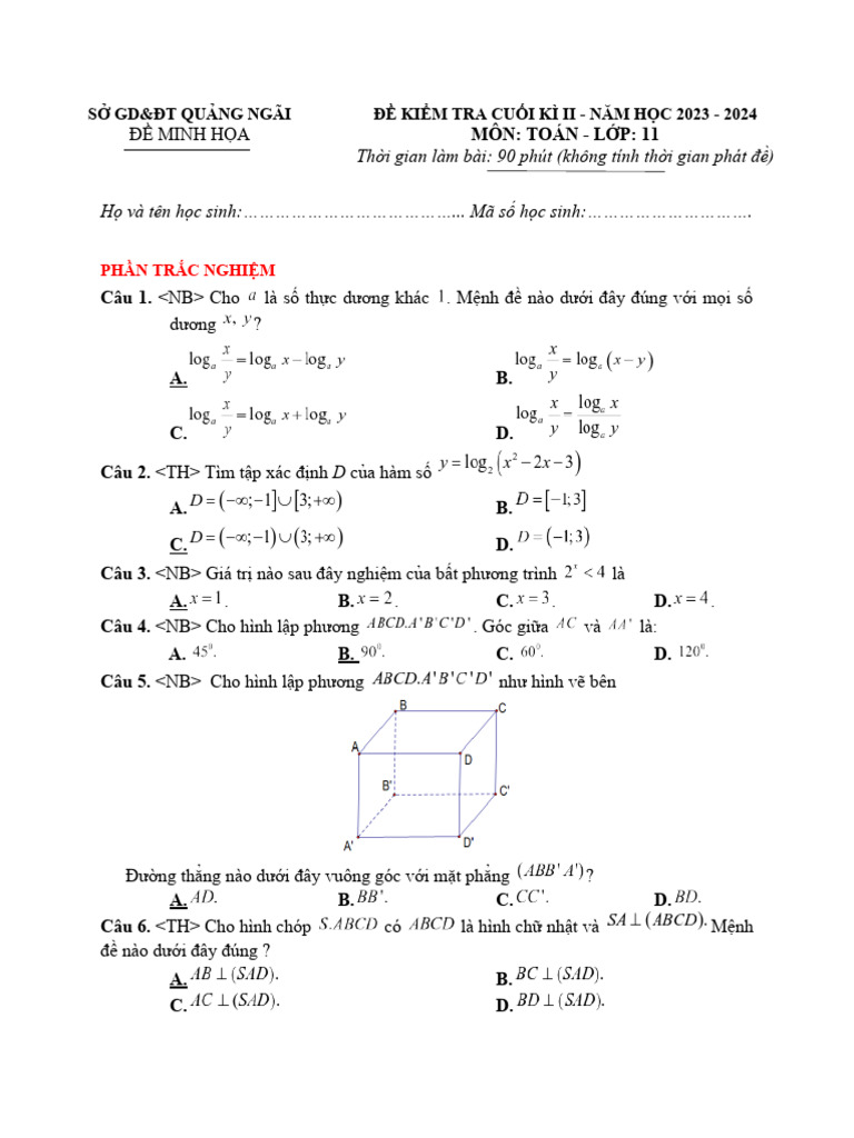 SP Nhom 8-De Ck2-Toan 11 | PDF