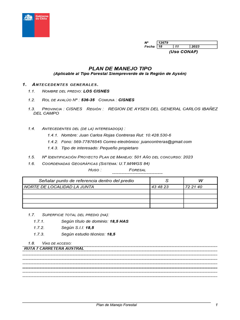 8 - Plan - Manejo - Aplicable - Siempreverde-Aysen - PPF JN-ACH | PDF | Los bosques | Gestión de ...