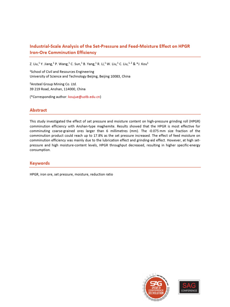 SAG 2023 - p1821 1825 | PDF | Mill (Grinding) | Physical Sciences