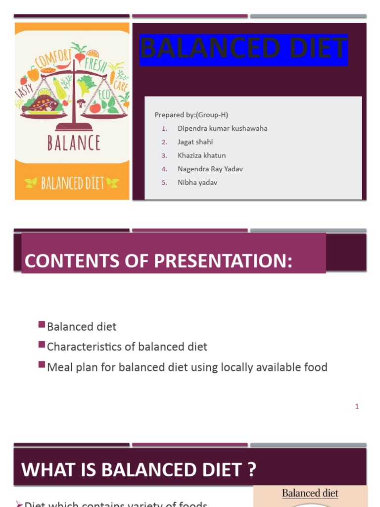 New Presentation On Balanced Diet | PDF | Foods | Nutrients