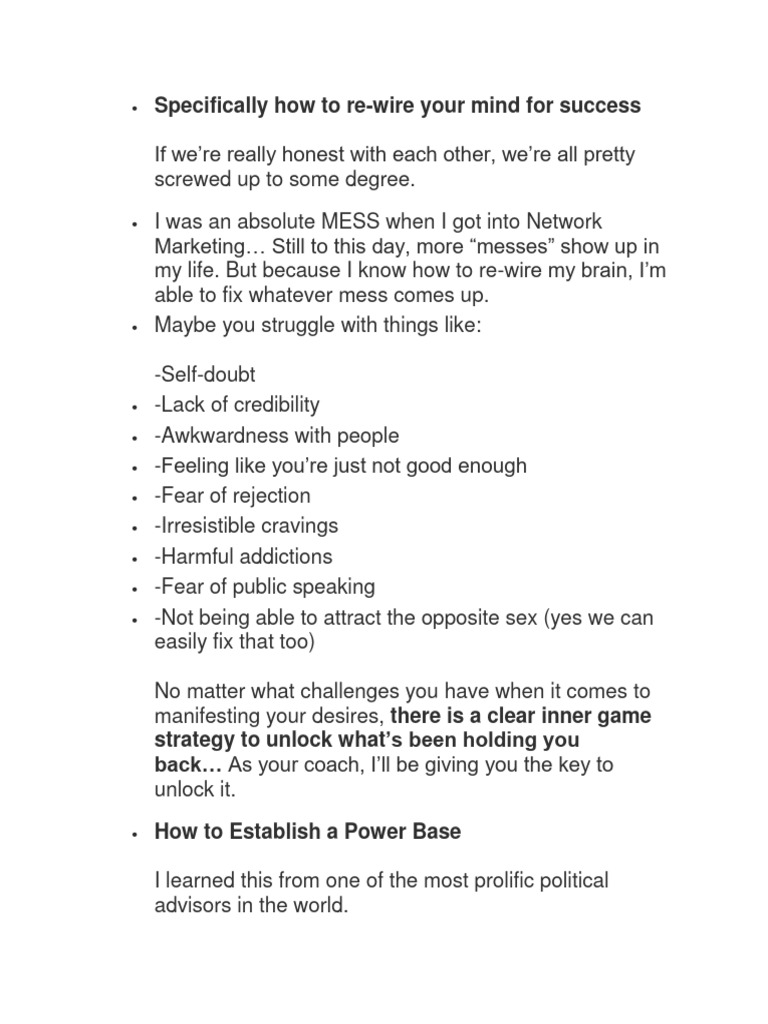 Specifically How To Re-Wire Your Mind For Success - Matt Morris | PDF ...