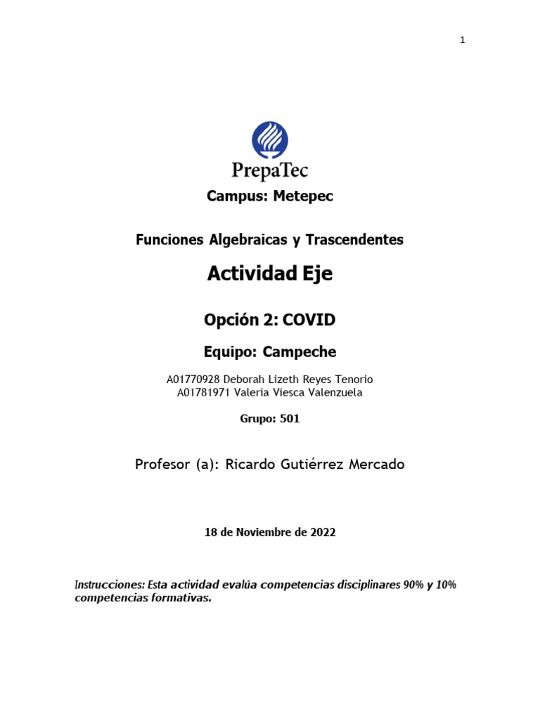 Act Eje COVID | PDF | Funcion exponencial